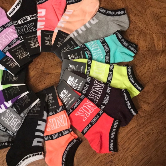 PINK Victoria's Secret | Accessories | Pink Socks Bundle Of 5 Pairs ...